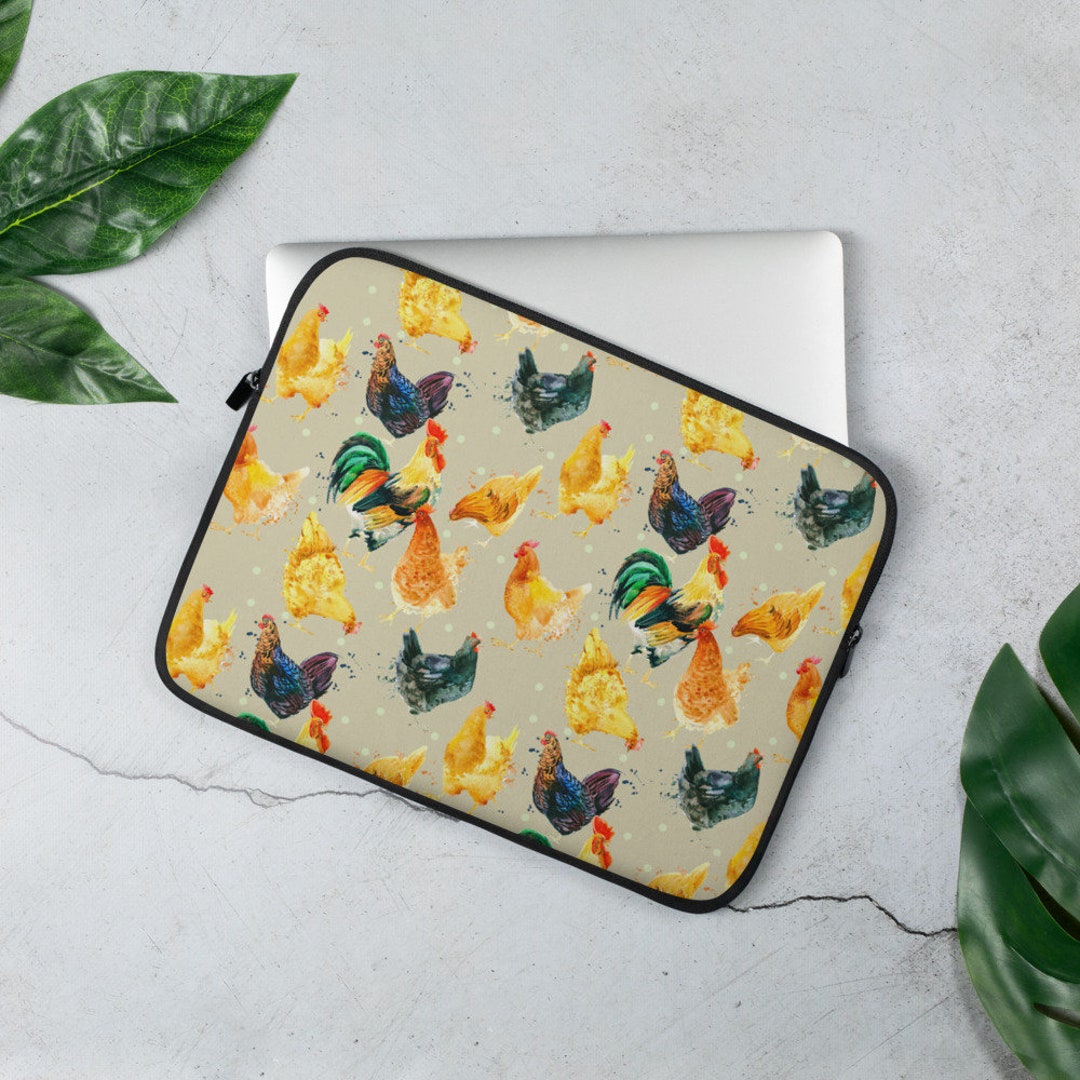 Rooster Laptop Sleeve, Chicken Pattern Neoprene Laptop Case ...