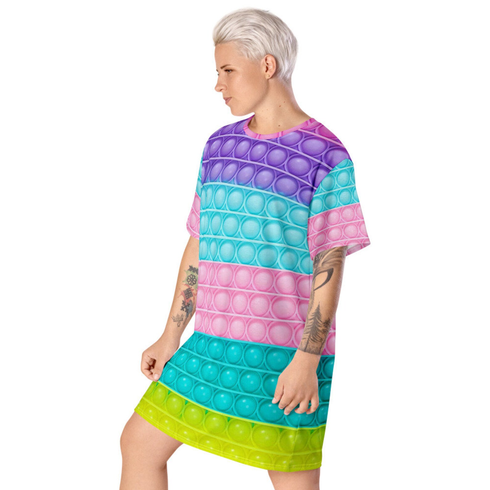 Pastel Color FIDGET TOY Dress, Fitted, T Shirt, Womens, Ladies, Bodycon ...