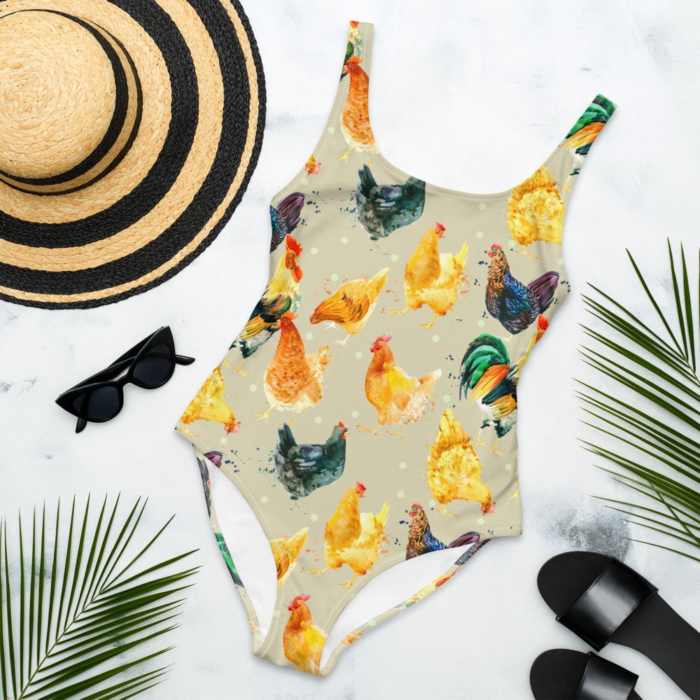 CHICKEN Pattern Bikini Swimsuit Bathing Suit Kids Youth | Etsy