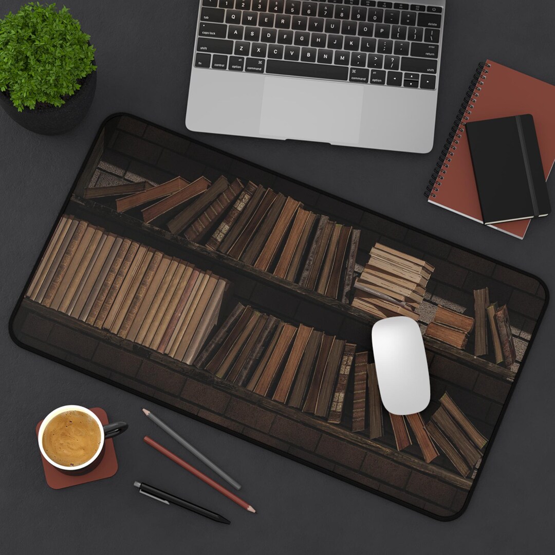 Old Books Desk Mat, Pad, Extra Large Mouse Pad With Wrist Rest Gaming ...