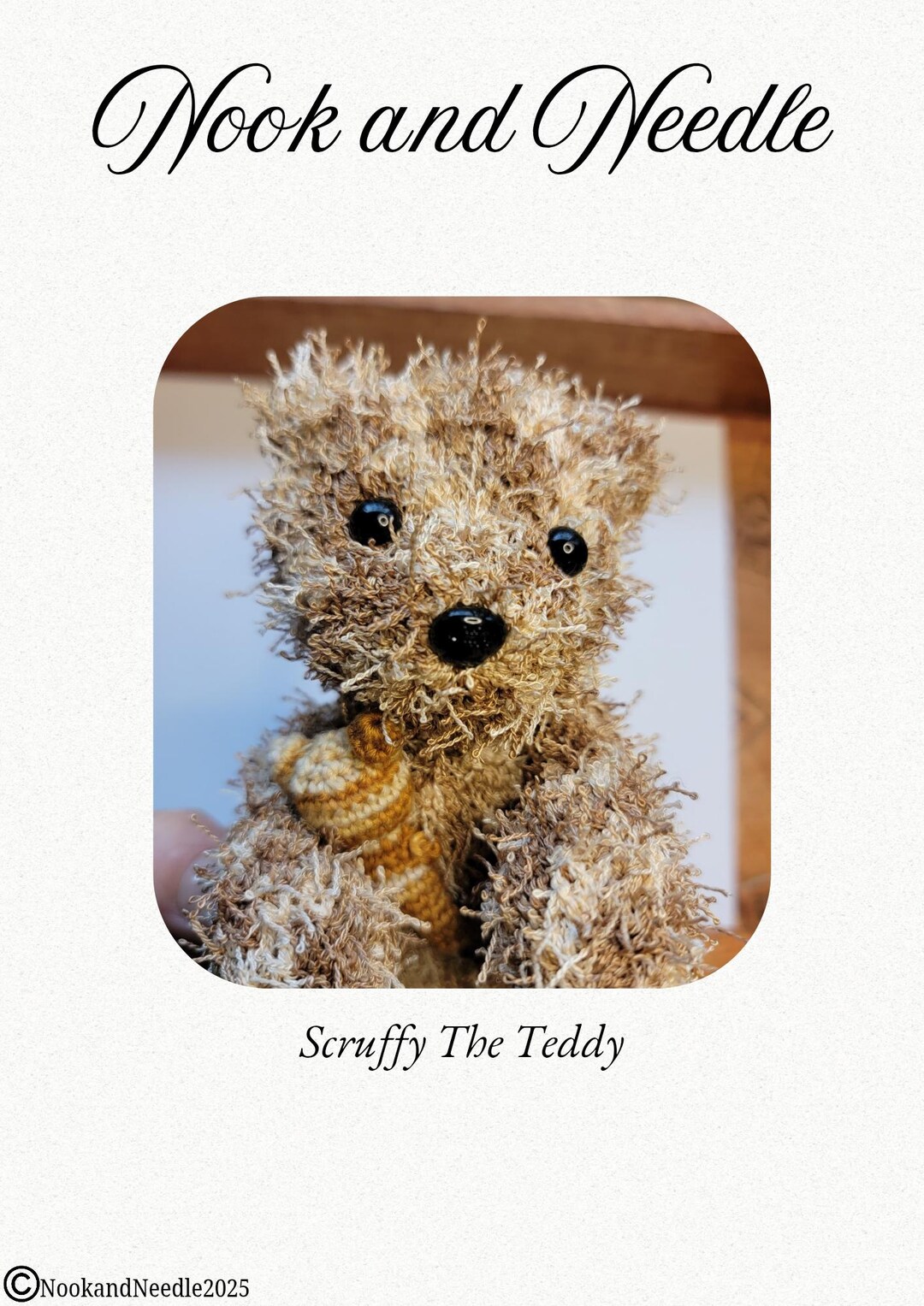 Scruffy Teddy Bear Sewing Pattern PDF: Plush Toy With Mini Bear ...