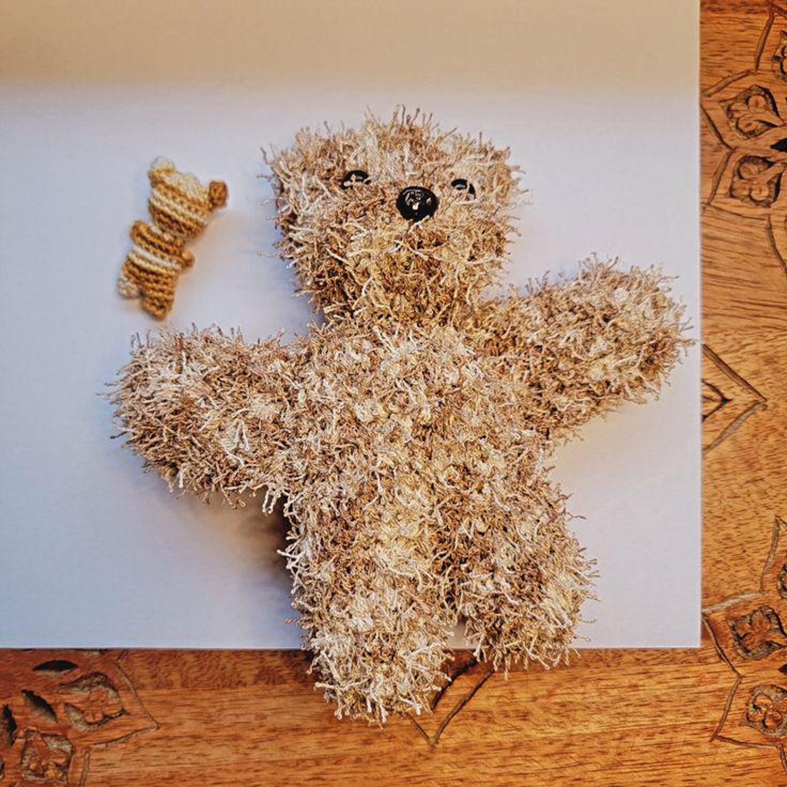 Scruffy Teddy Bear Sewing Pattern PDF: Plush Toy With Mini Bear ...