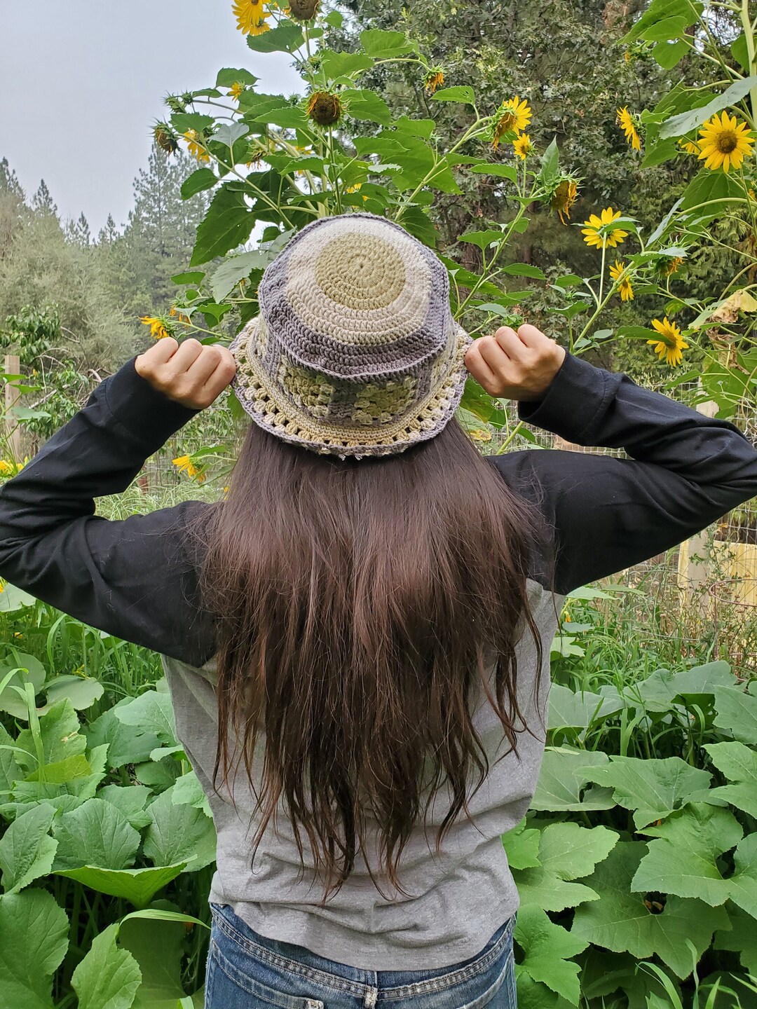 Sage Granny Square Bucket Hat - Etsy