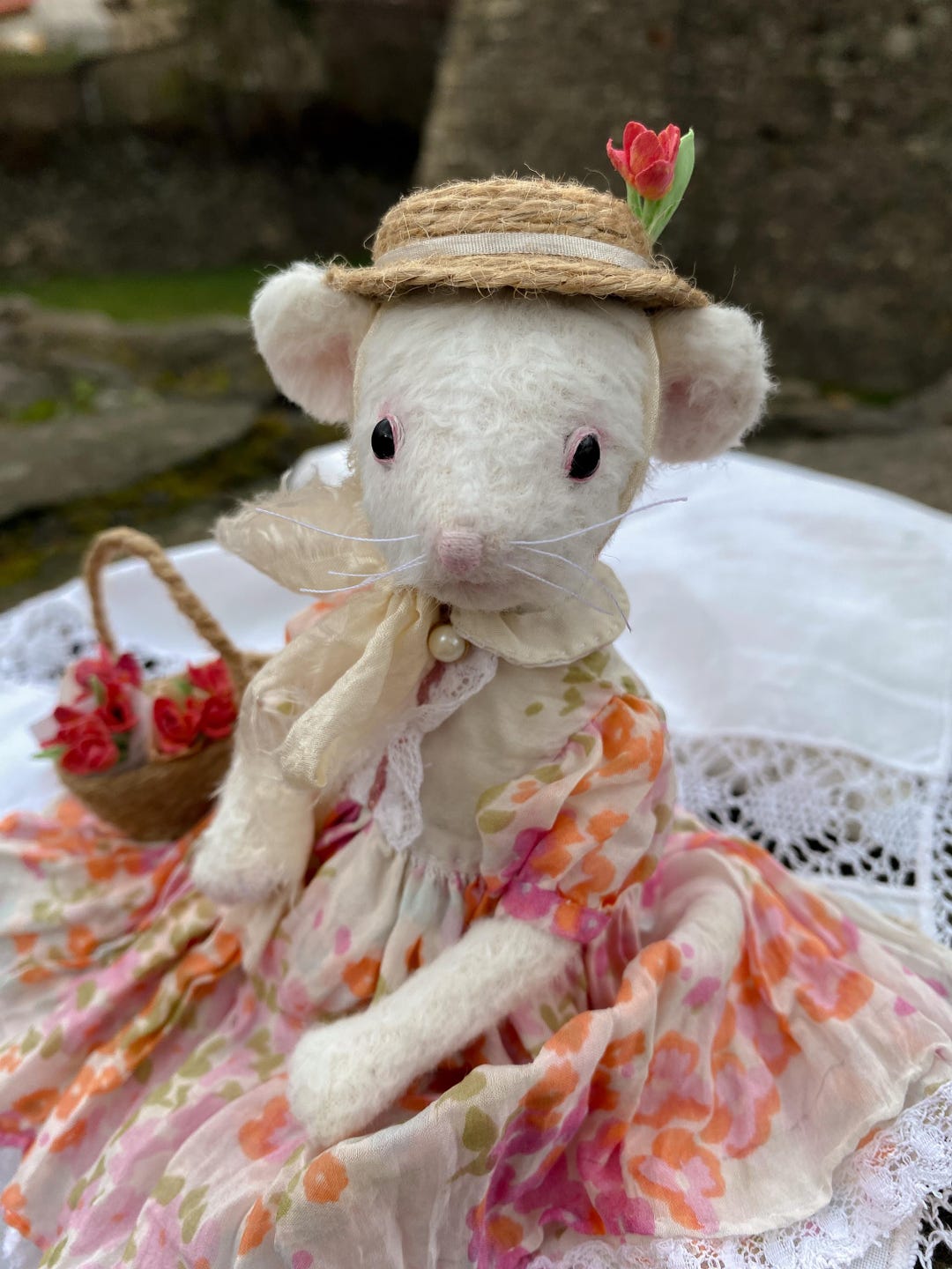 Handmade Mice in Vintage Teddy Bear Style. Collection Plushie Mouse ...