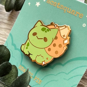 Boba Tea Bulbasaur Hard Enamel Pin Kawaii Bobasaur Sweet Poke Drink ...
