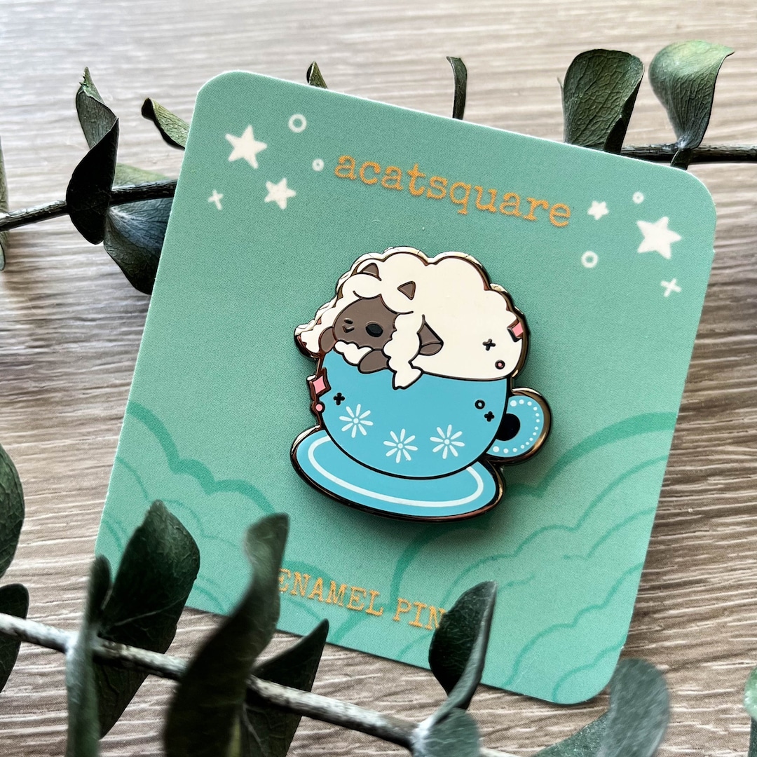 Elegant Wooloo Foam Tea Hard Enamel Pin | Kawaii Sweet Poke Drink Lapel ...