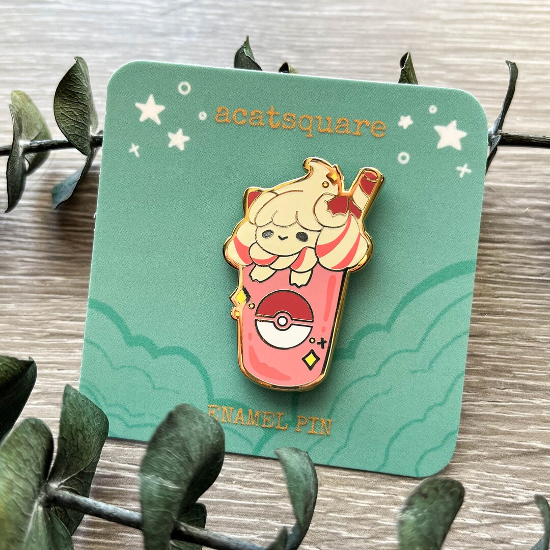 Alcremie Strawberry Milkshake Hard Enamel Pin | Kawaii Sweet Poke Drink ...