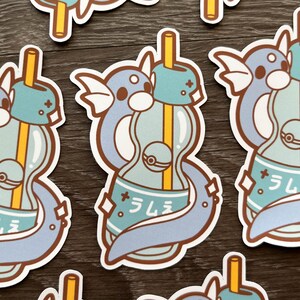 Dratini Ramune Soda Matte Vinyl Sticker | Cute Monster Sticker | Kawaii ...