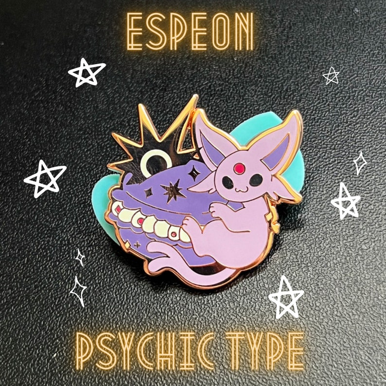 Espeon Macaron Hard Enamel Pins | Kawaii Eeveelution Lapel Pin | Cute ...