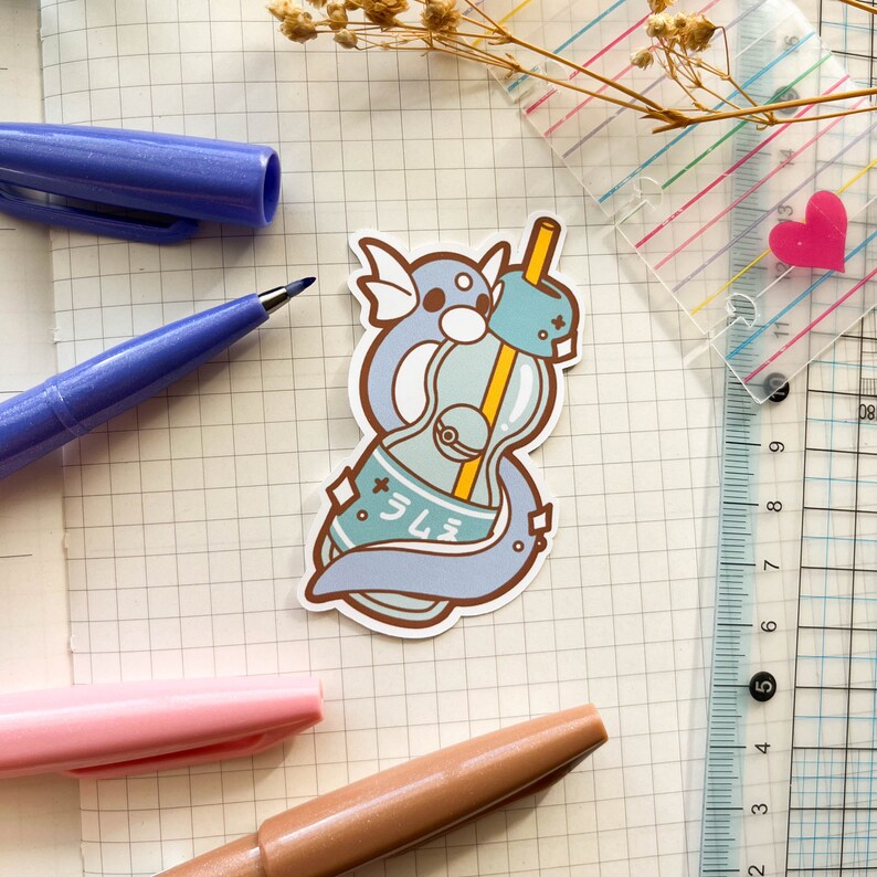 Dratini Ramune Soda Matte Vinyl Sticker | Cute Monster Sticker | Kawaii ...