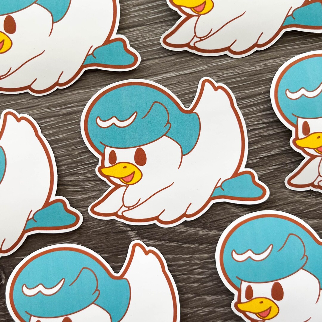 Quaxly Matte Vinyl Sticker Cute Duck Monster Sticker Kawaii Animal Sticker Scrapbook Journaling ...