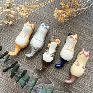 Cat Brush Pen Holder | Kitty Chopstick Holder | Handmade Brush Rest ...