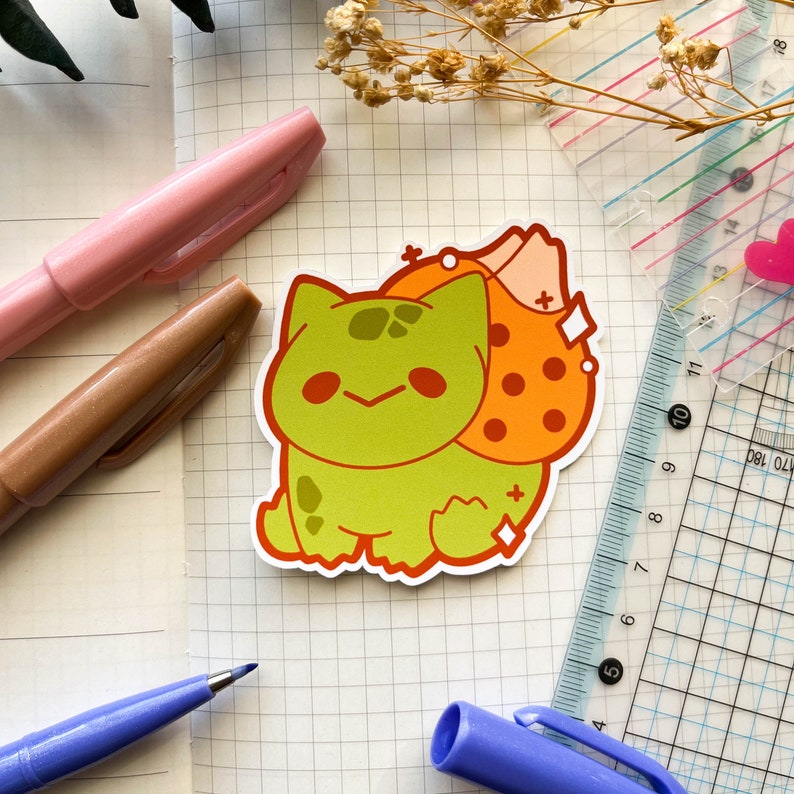 Boba Bulbasaur Bobasaur Matte Vinyl Sticker Cute Monster - Etsy Boba Bulbasaur Bobasaur Matte Vinyl Sticker Cute Monster - Etsy