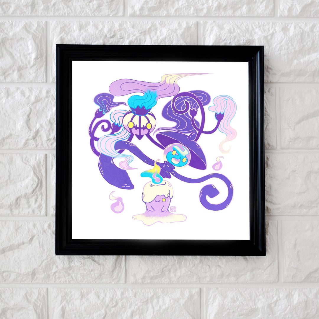 Litwick Lampent Chandelure Art Print | Anime Illustration | Bedroom ...