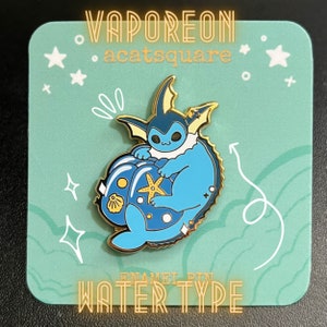 Vaporeon Summer Jelly Hard Enamel Pins | Kawaii Eeveelution Lapel Pin | Cute Monster and Dessert ...