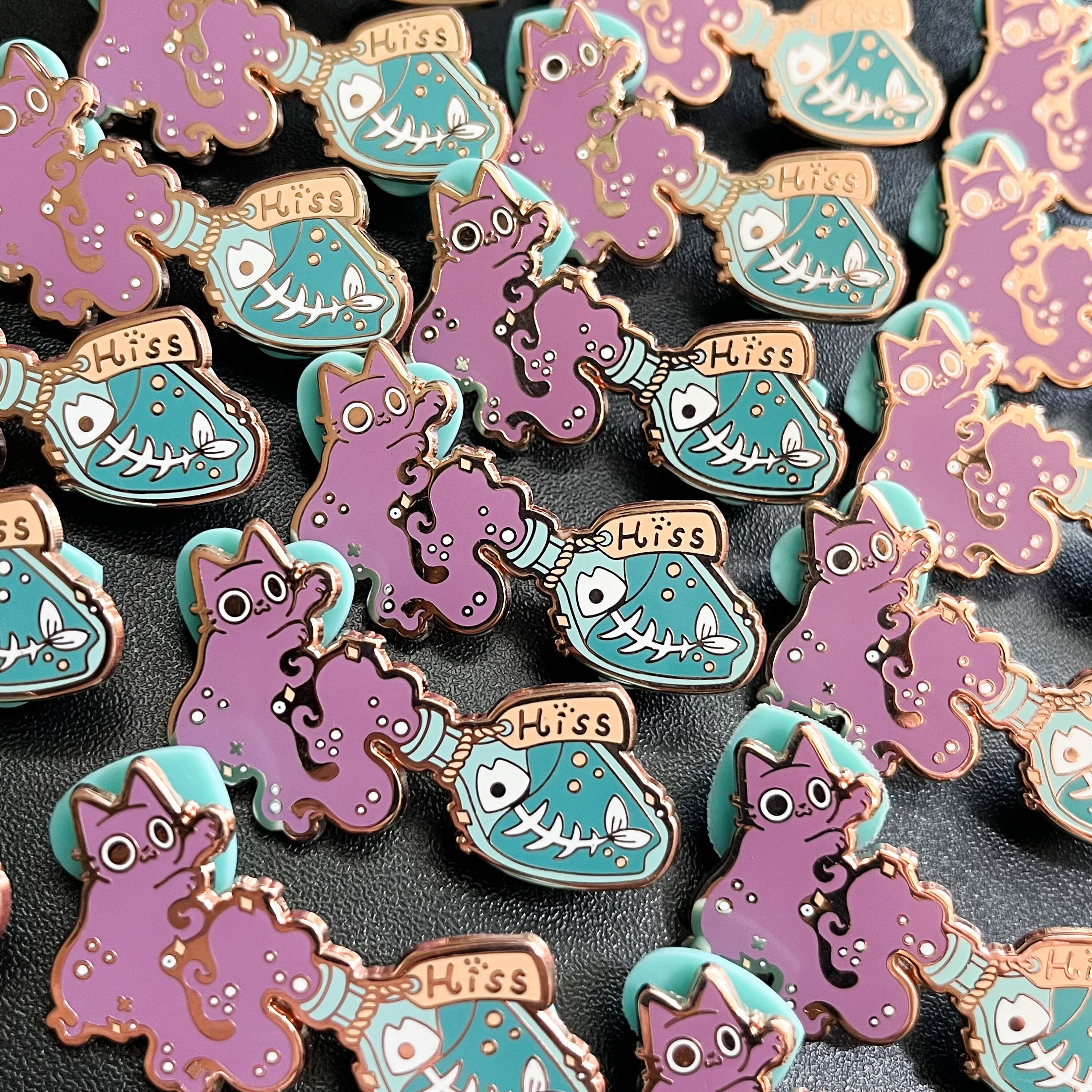 Magic Kitty Potion Hard Enamel Pins | Kawaii Cat Bottle Lapel Pin ...