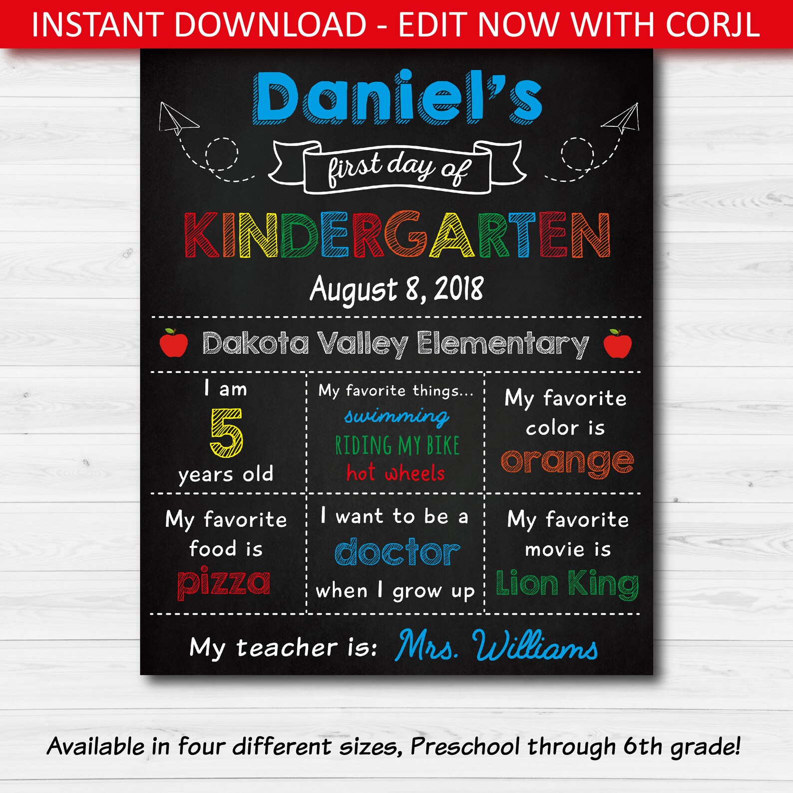 Back to School Sign First Day of School Sign Template Back | Etsy