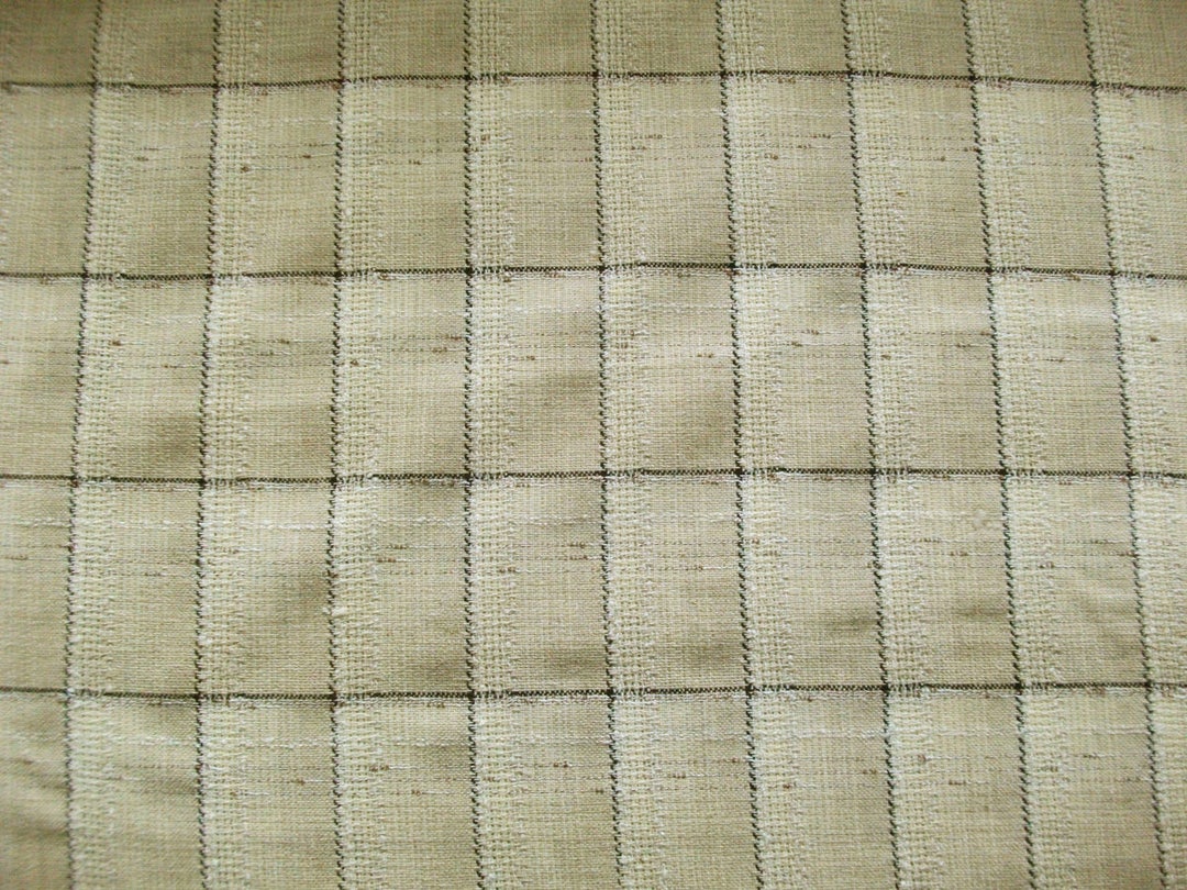 Coarse Wool Check Fabric 473008 Checked in Natural-wool White-black - Etsy