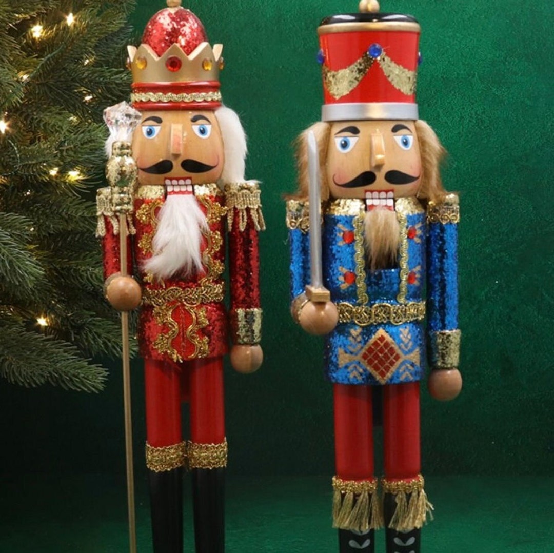 Large Gisela Graham Glitter Nutcracker Men - Etsy