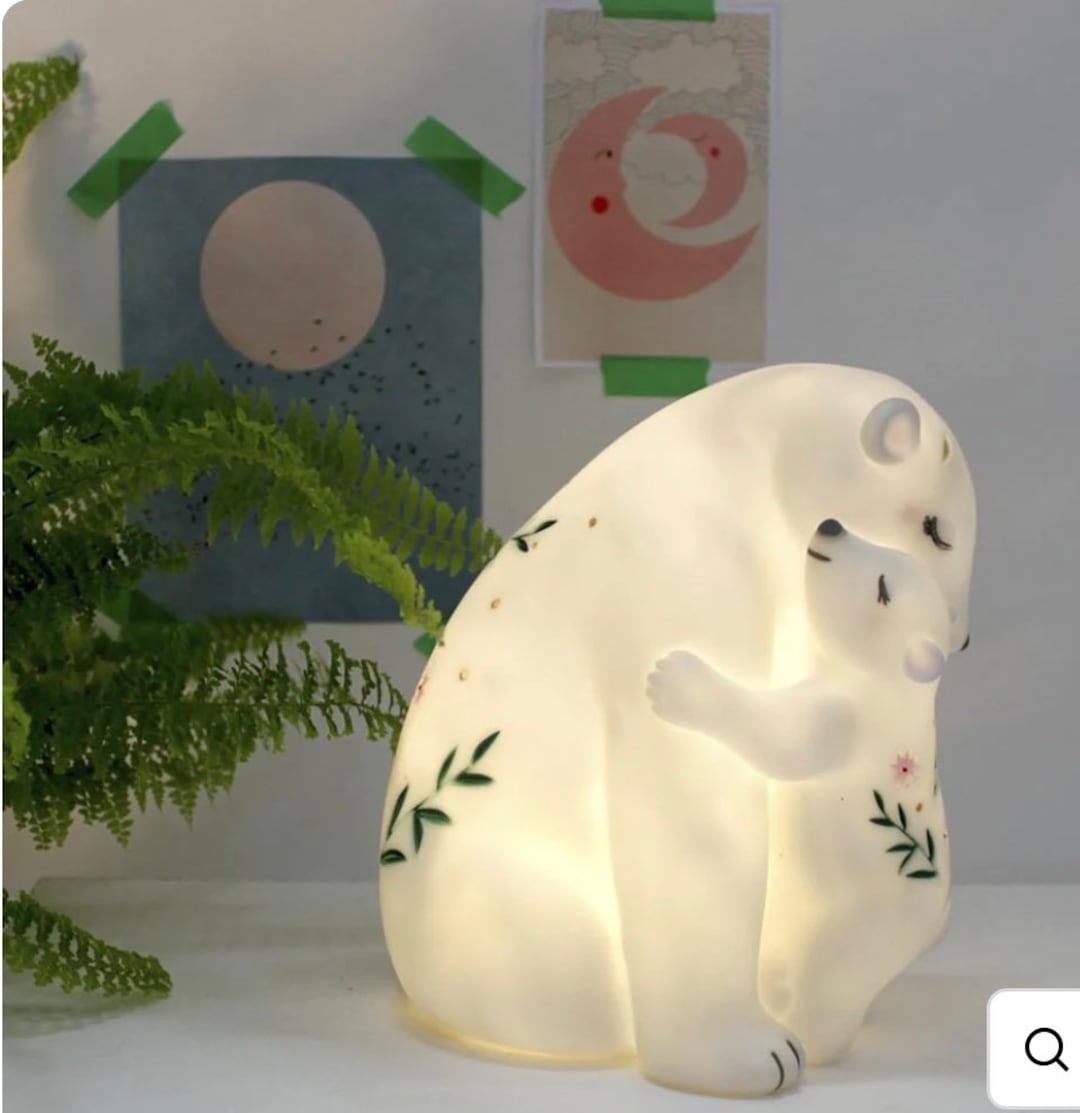 Polar Bear Night Light, Polar Bear and Baby Lamp - Etsy