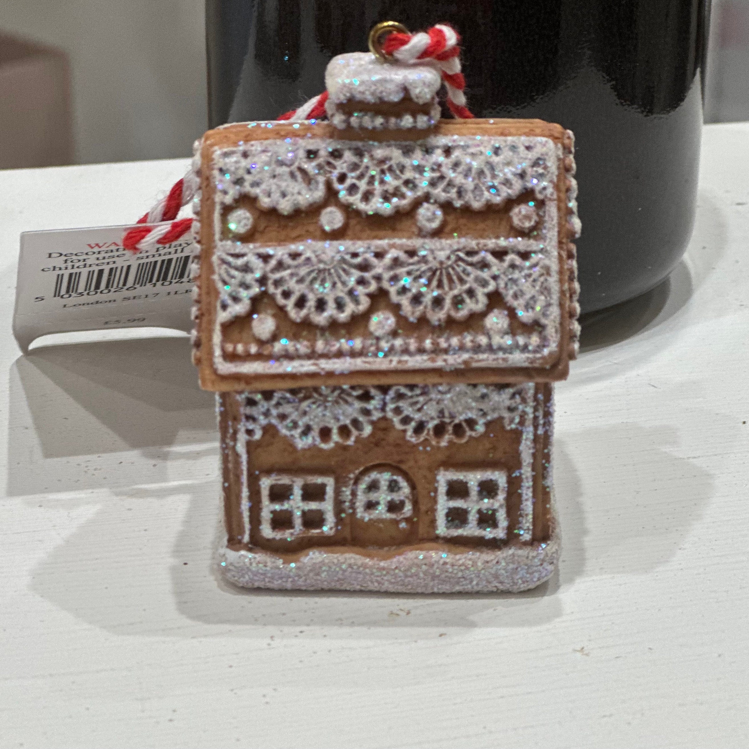 Gisela Graham Lace 3D Gingerbread Glitter House - Etsy UK