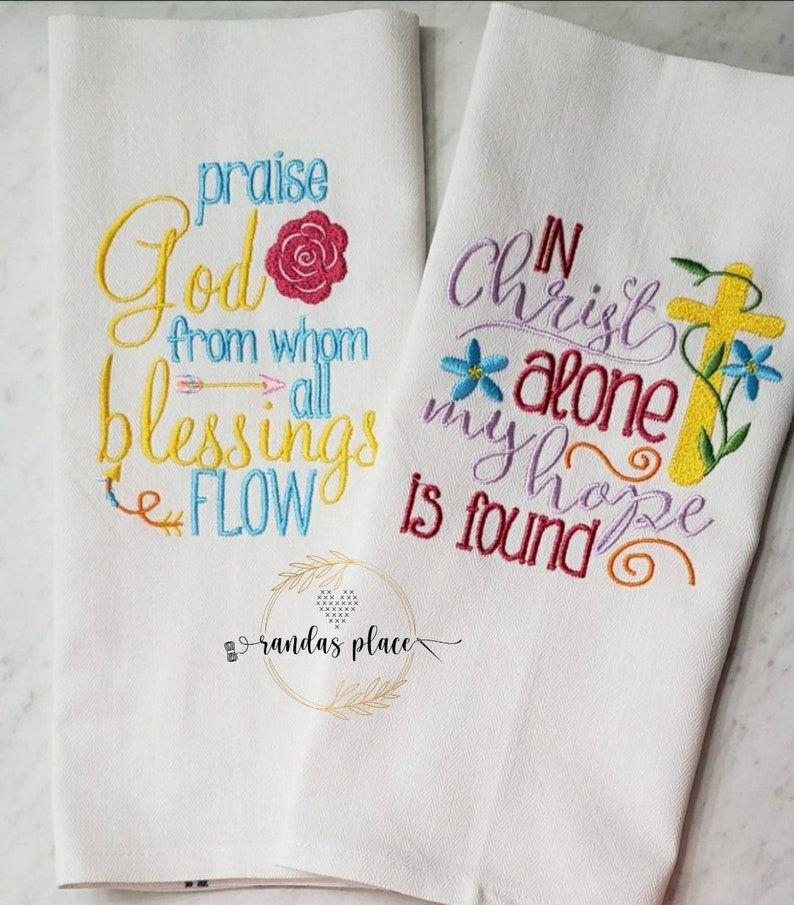 Embroidered Bible Verse Tea Towel: Spiritual Kitchen Decor - Etsy