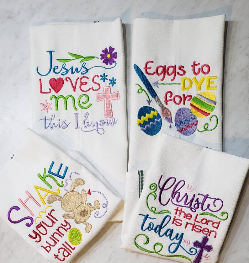 Embroidered Easter Decor Towels/easter Kitchen or Bathroom - Etsy