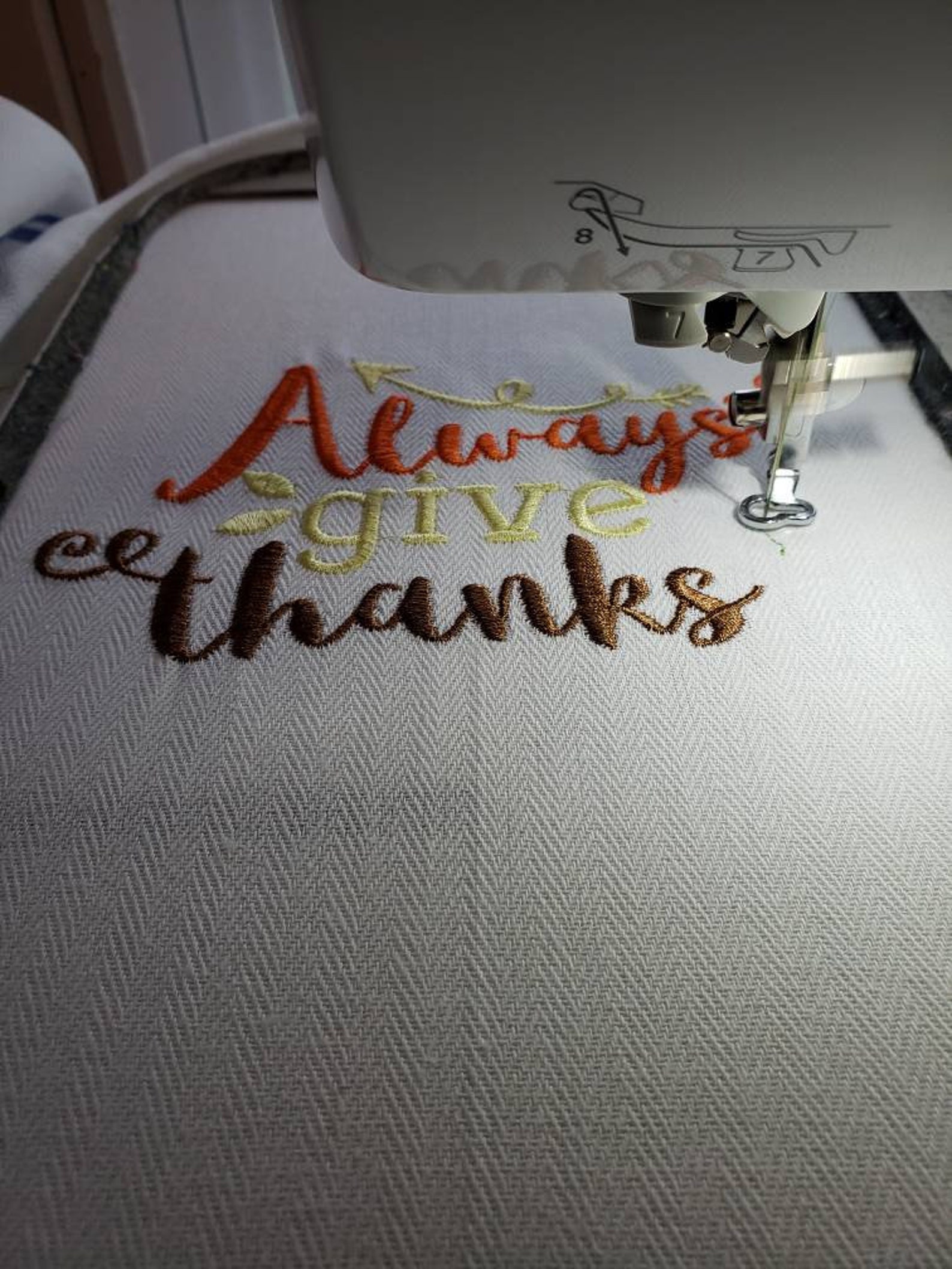 Fall Tea Towel/fall Decor/embroidered Fall Kitchen - Etsy