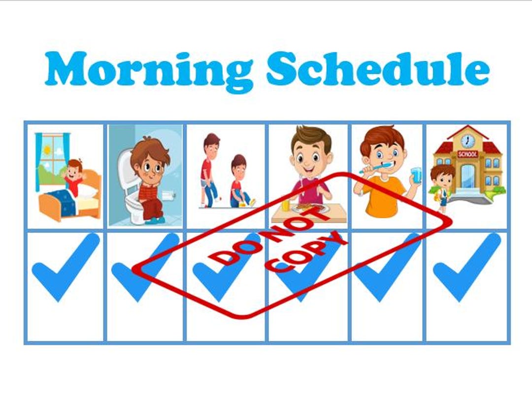 Morning Visual Schedule Morning Schedule Visual Schedule Autism Visual ...