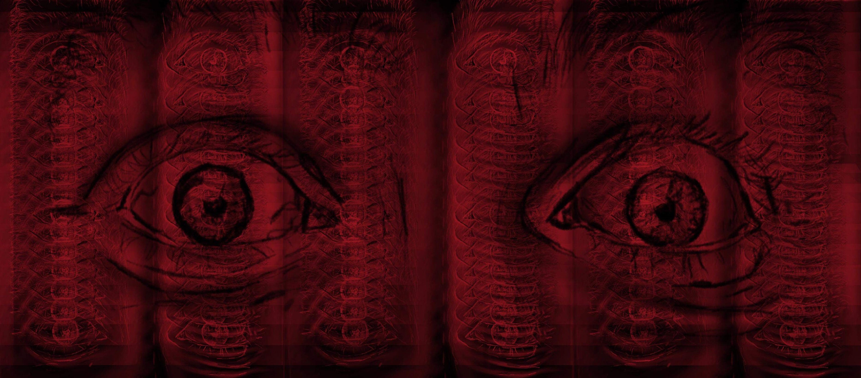 Dystopian Eyes Portrait (black Background) - Etsy