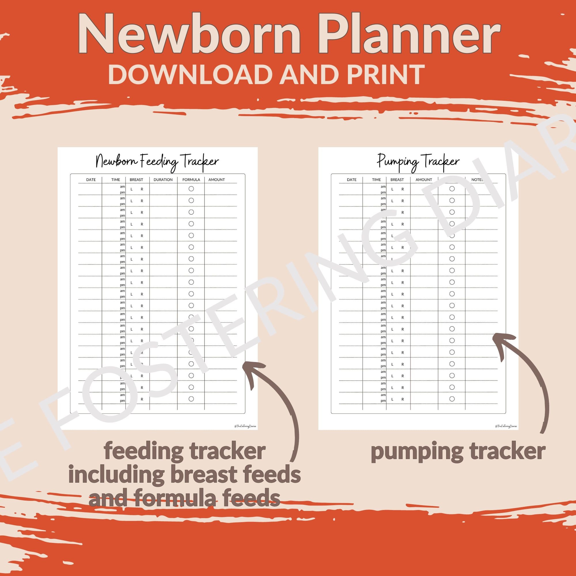 Printable Daily Baby Tracking Page DIY Baby Tracking Log Book Feed Log ...
