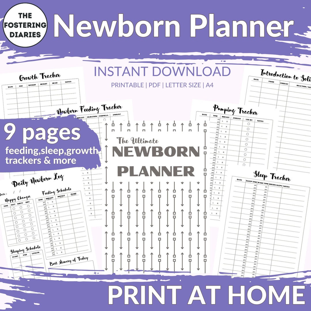 Printable Daily Baby Tracking Page | DIY Baby Tracking Log Book | Feed ...