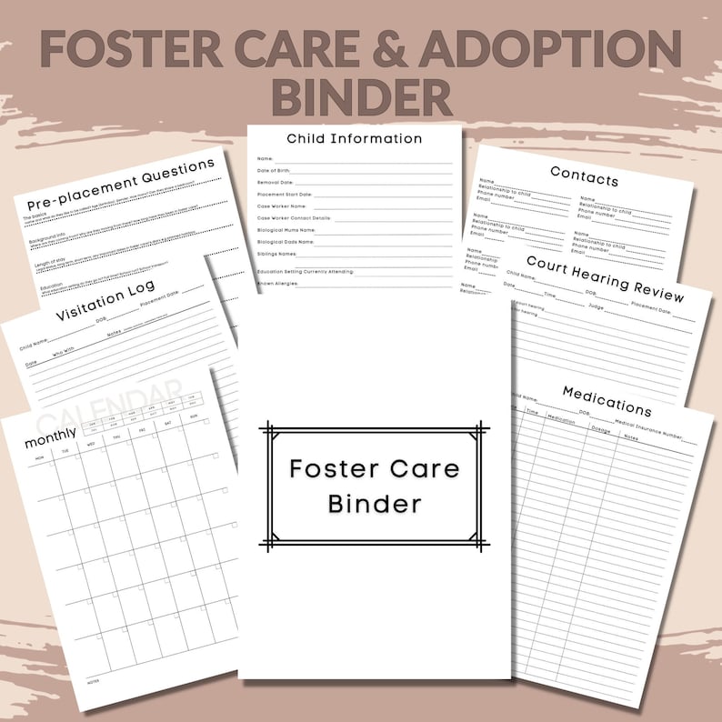 Foster Care Adoption Binder: 67-page Life Story Book (printable INSTANT ...