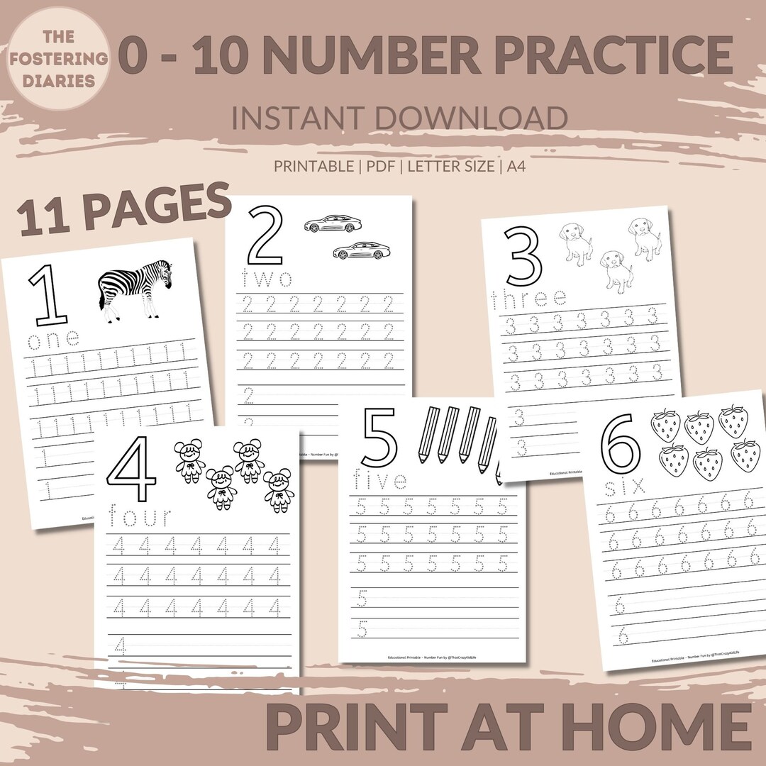 Number Tracing Workbook, Learn to Write Numbers, Traceable Numbers ...
