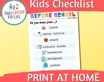 Editable School Checklist - Etsy