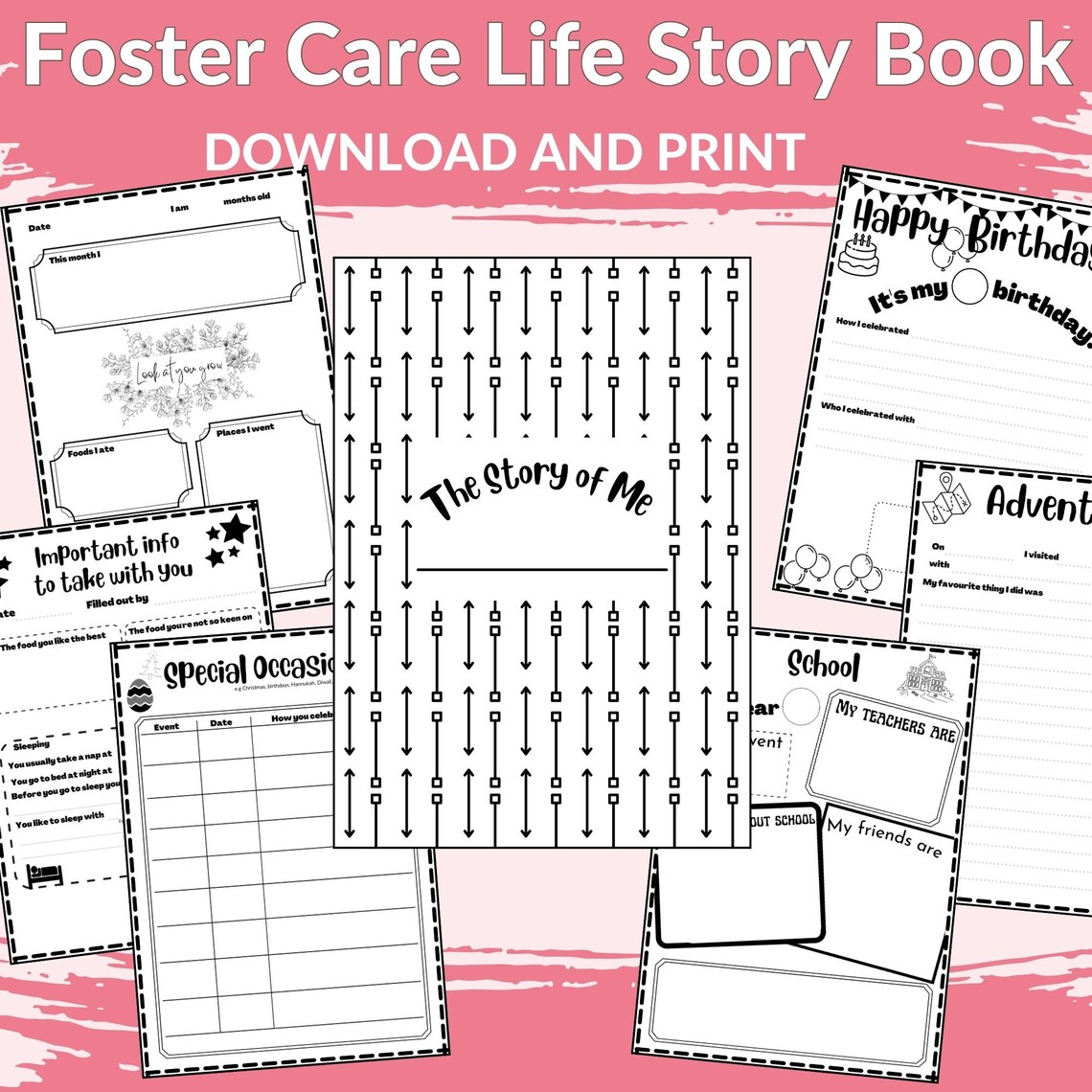 Foster Care Life Story Book: 25-page Printable Binder (PDF) - Etsy