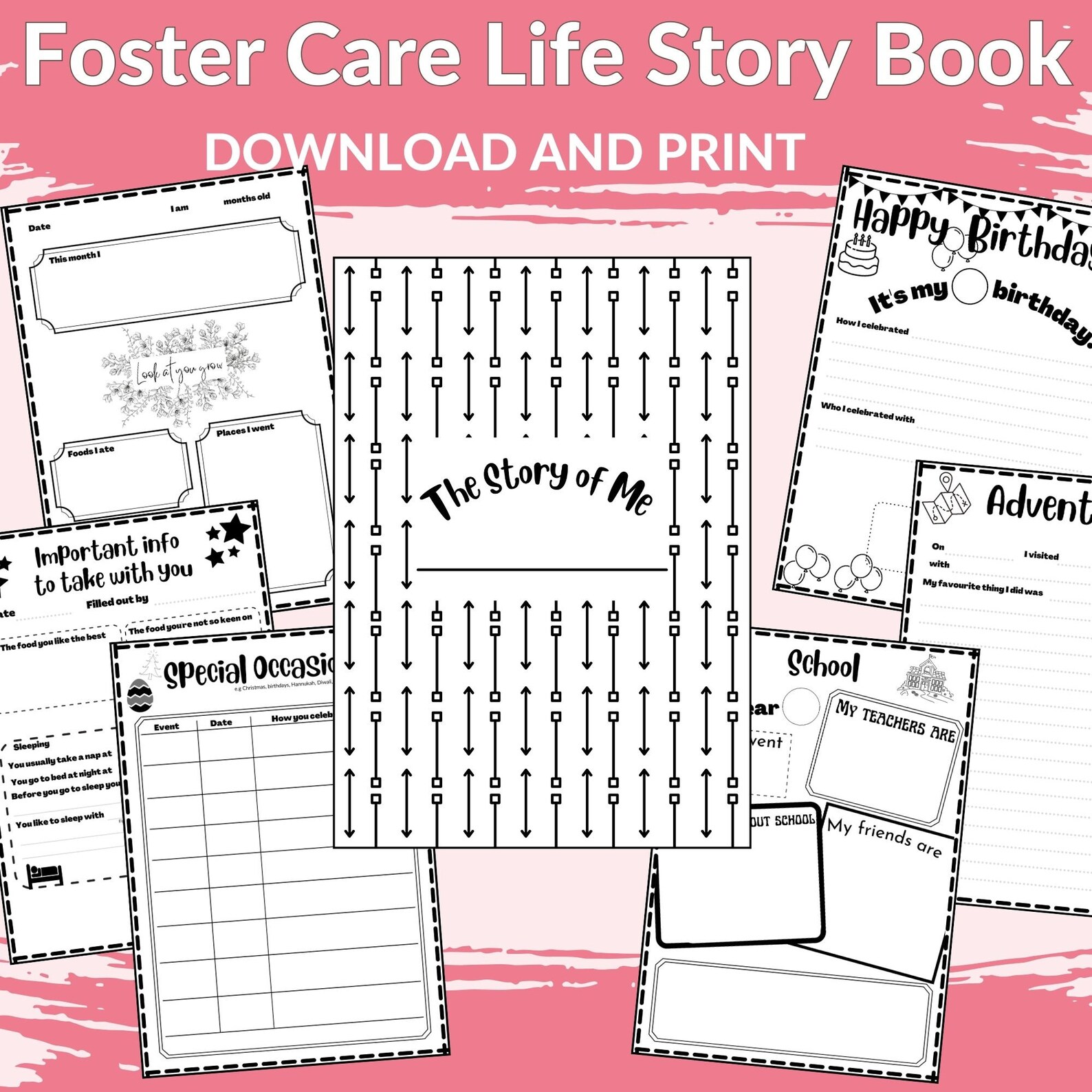 Foster Care Life Story Book: 25-page Printable Binder (PDF) - Etsy