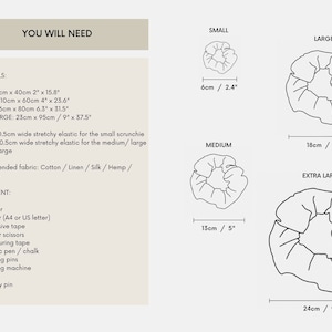 4 Sizes of Scrunchie | PDF Sewing Pattern & Tutorial | Instant Digital ...