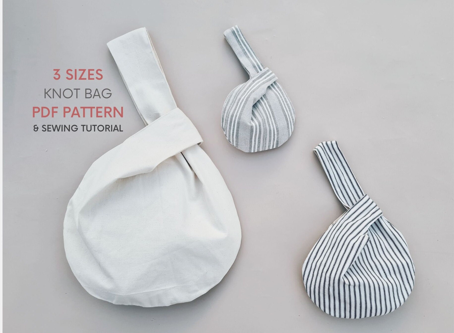 Japanese Knot Bag PDF Sewing Pattern and Tutorial 3 Sizes - Etsy UK