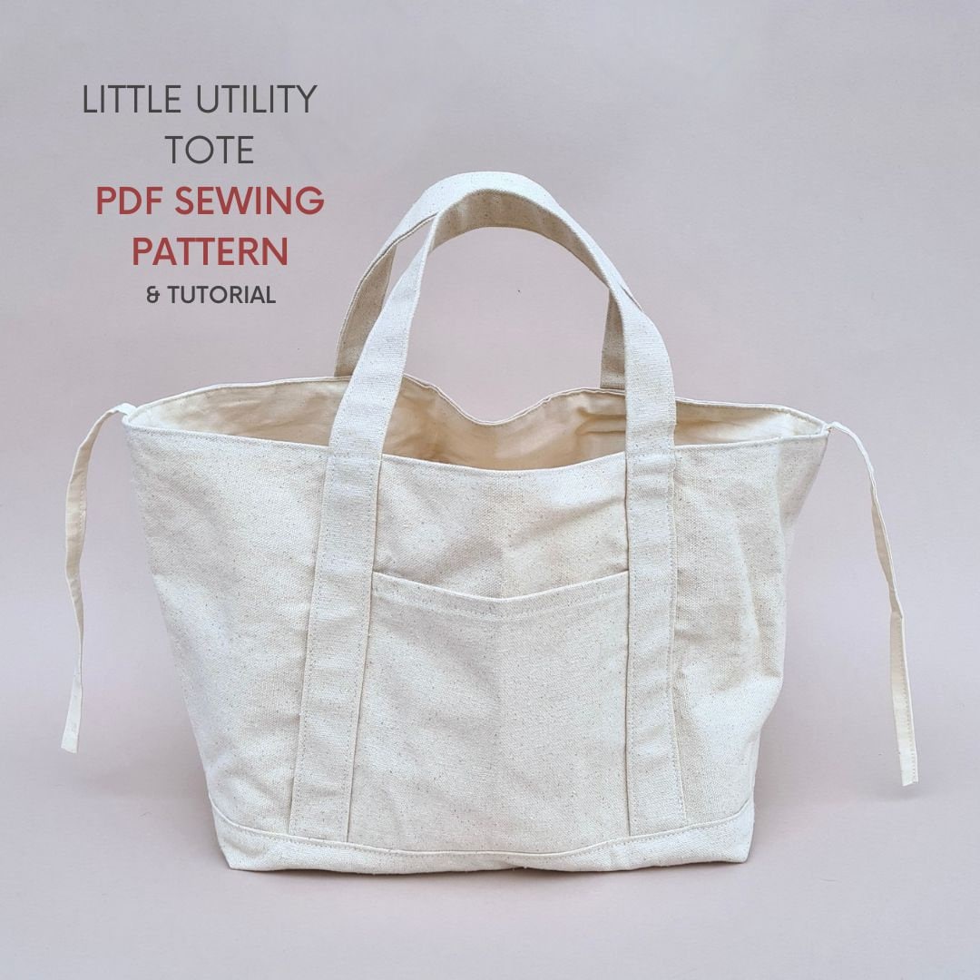 Small Pocket Tote Bag | PDF Sewing Pattern & Tutorial | Instant Digital Download | Easy Sewing ...