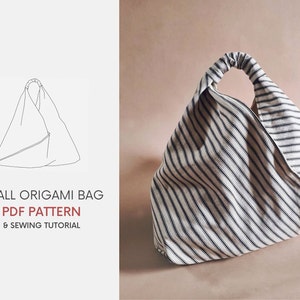 Small Japanese Folded Bag | PDF Sewing Pattern With Tutorial | Instant ...