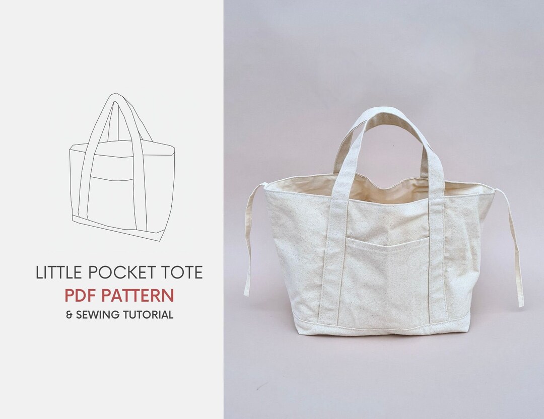 Small Pocket Tote Bag PDF Sewing Pattern & Tutorial - Etsy