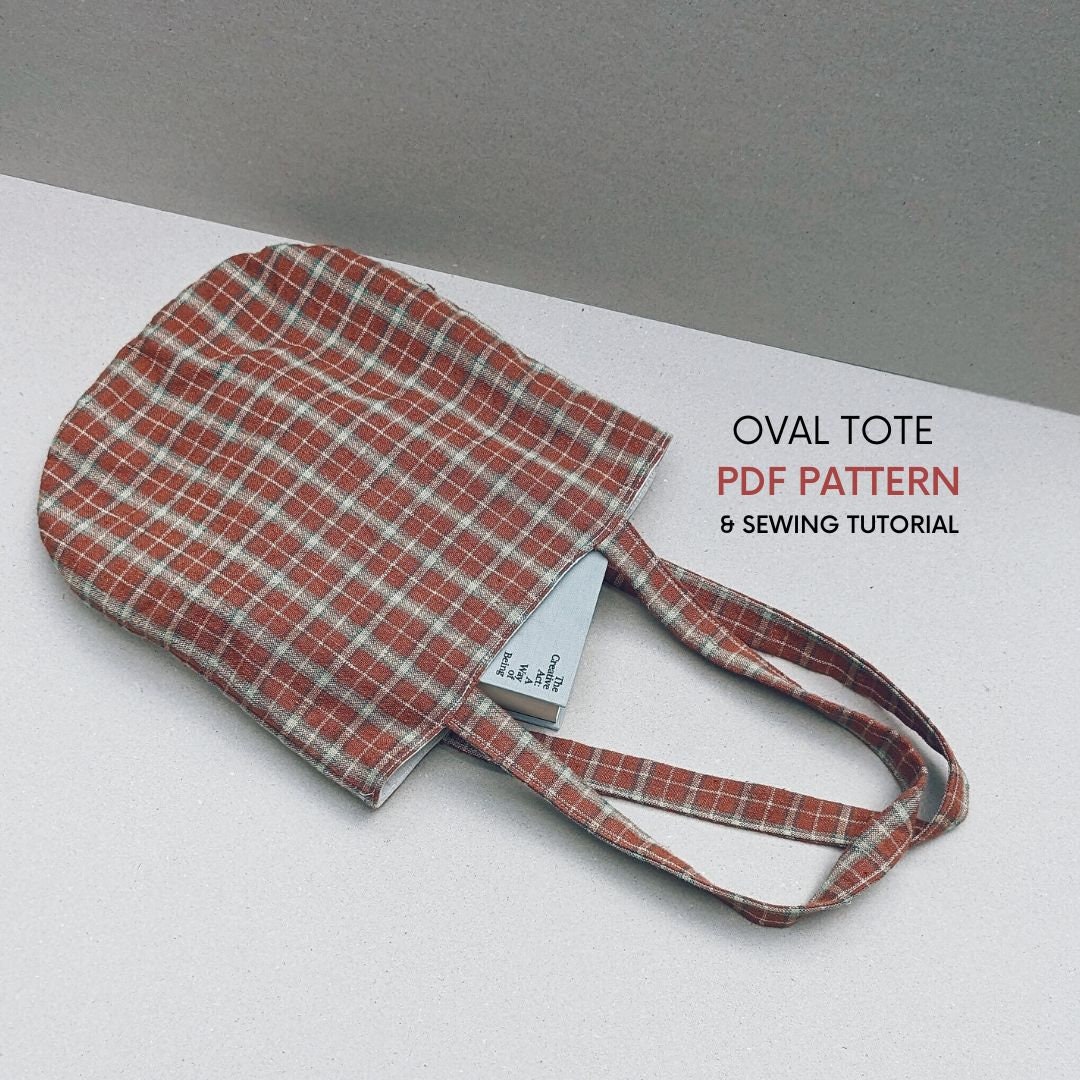 Oval Tote Bag | PDF Sewing Patterns With Tutorial | Fully Lined ...