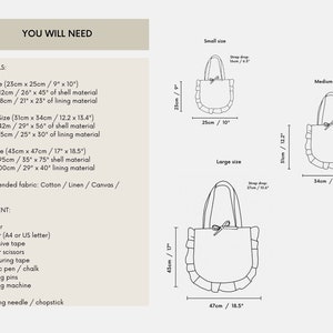 Ruffle Tote Bag | PDF Sewing Patterns With Tutorial | Small Medium ...