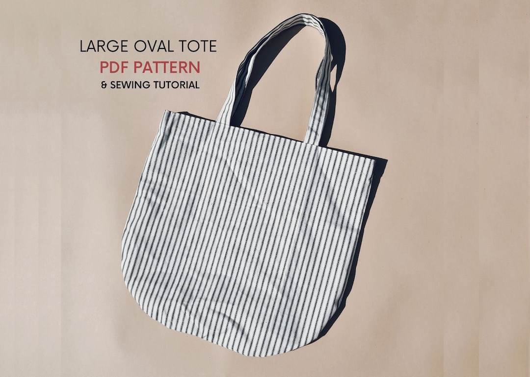 Large Oval Tote Bag PDF Sewing Patterns With Tutorial - Etsy