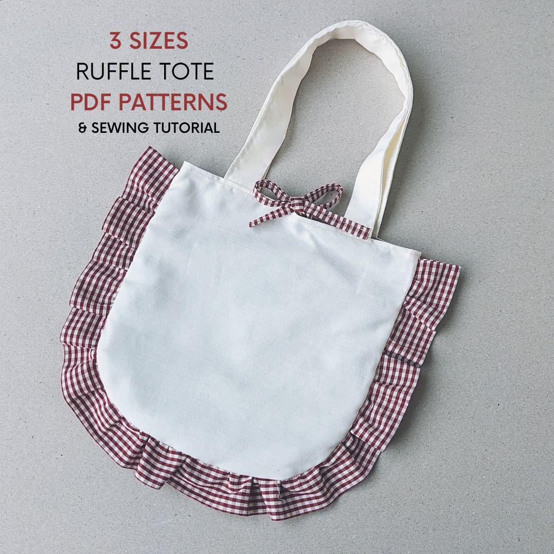 Ruffle Tote Bag | PDF Sewing Patterns With Tutorial | Small Medium ...