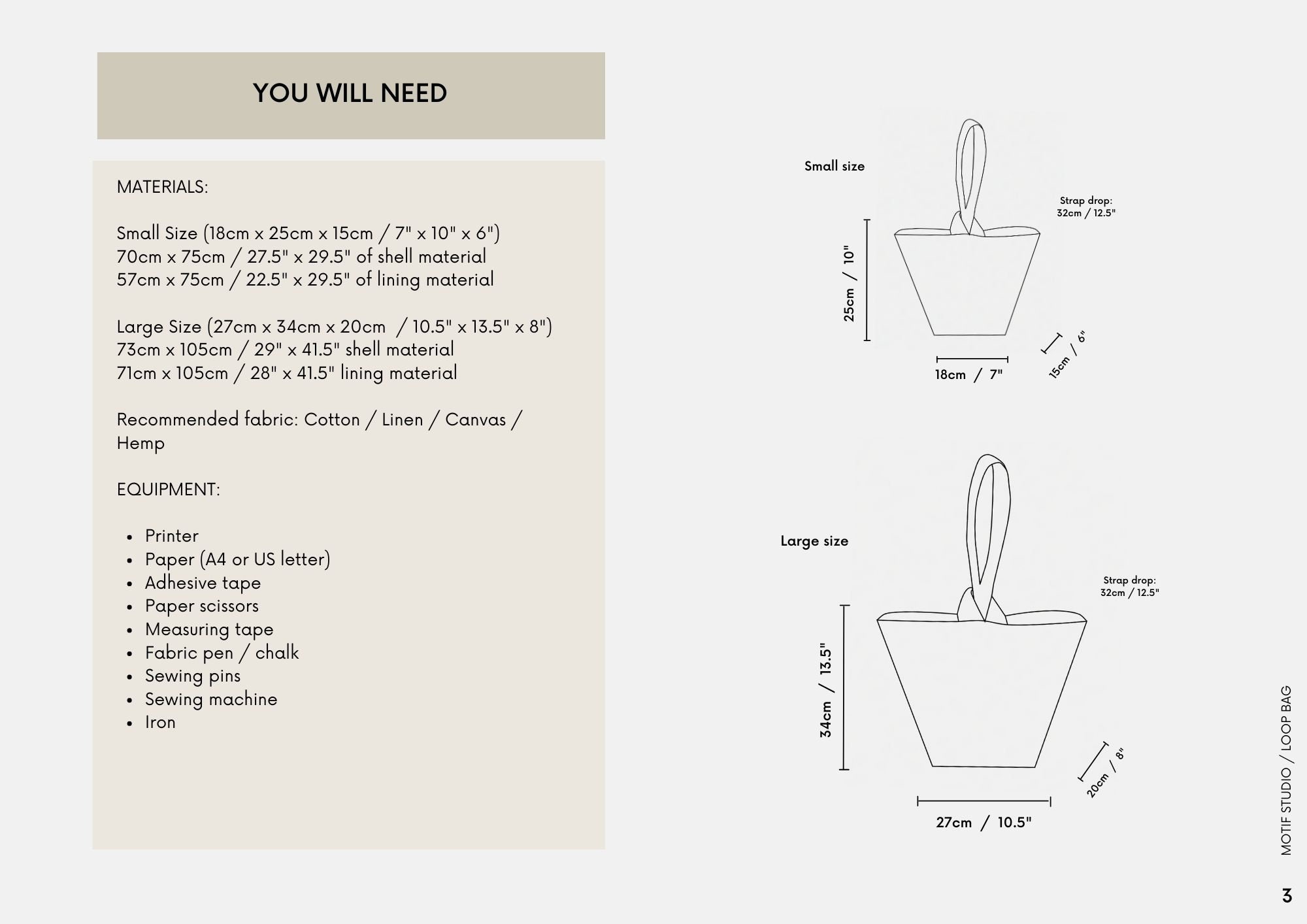 Small & Large Loop Bag | 2 Sizes | Instant Digital Download | Pull ...