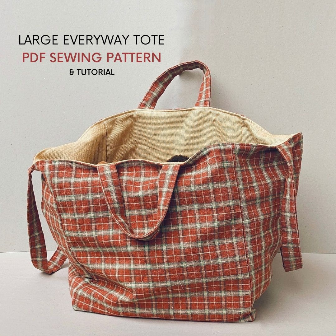 Large Everyway Tote Bag | PDF Sewing Pattern & Tutorial | Instant ...