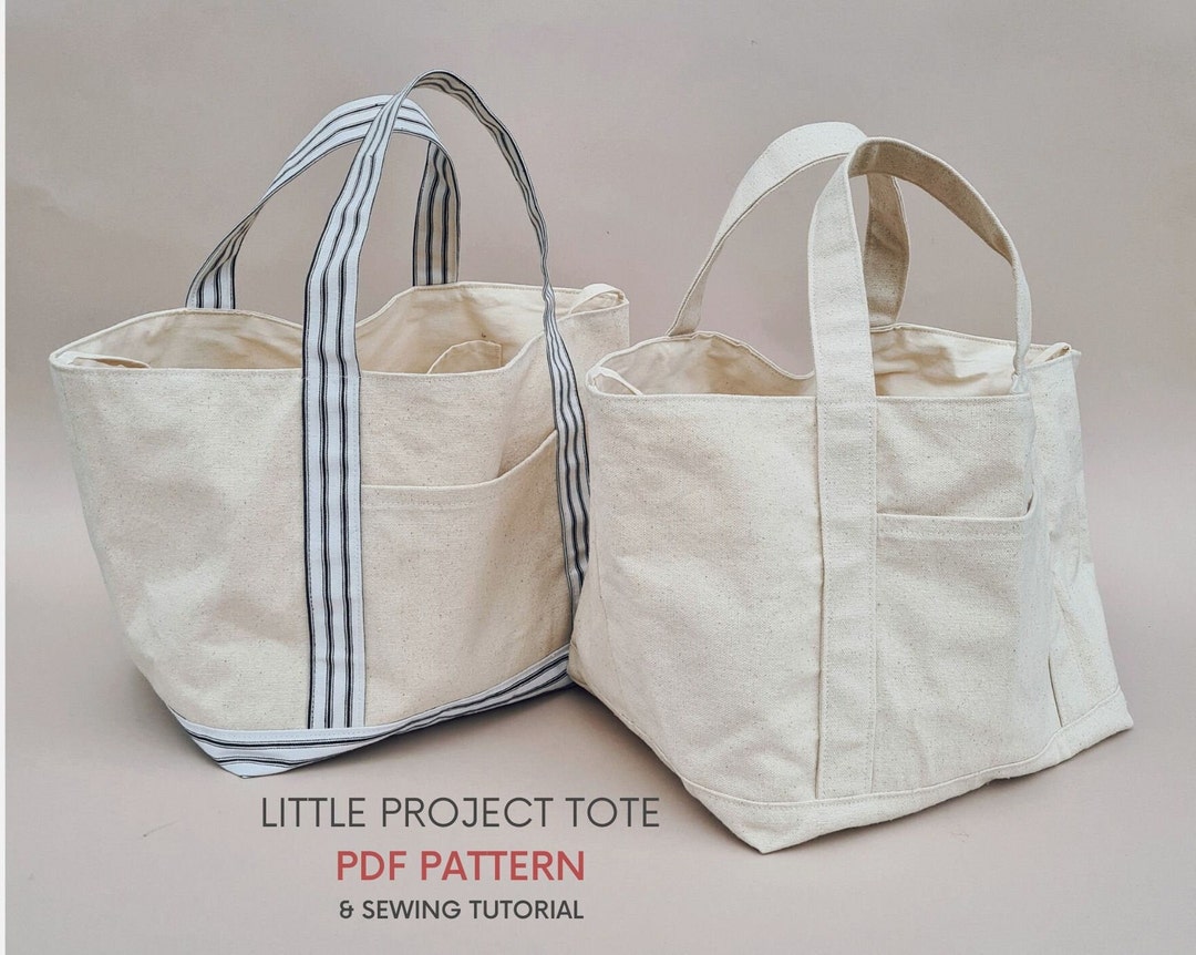 Little Project Tote With Pockets PDF Sewing Pattern & - Etsy