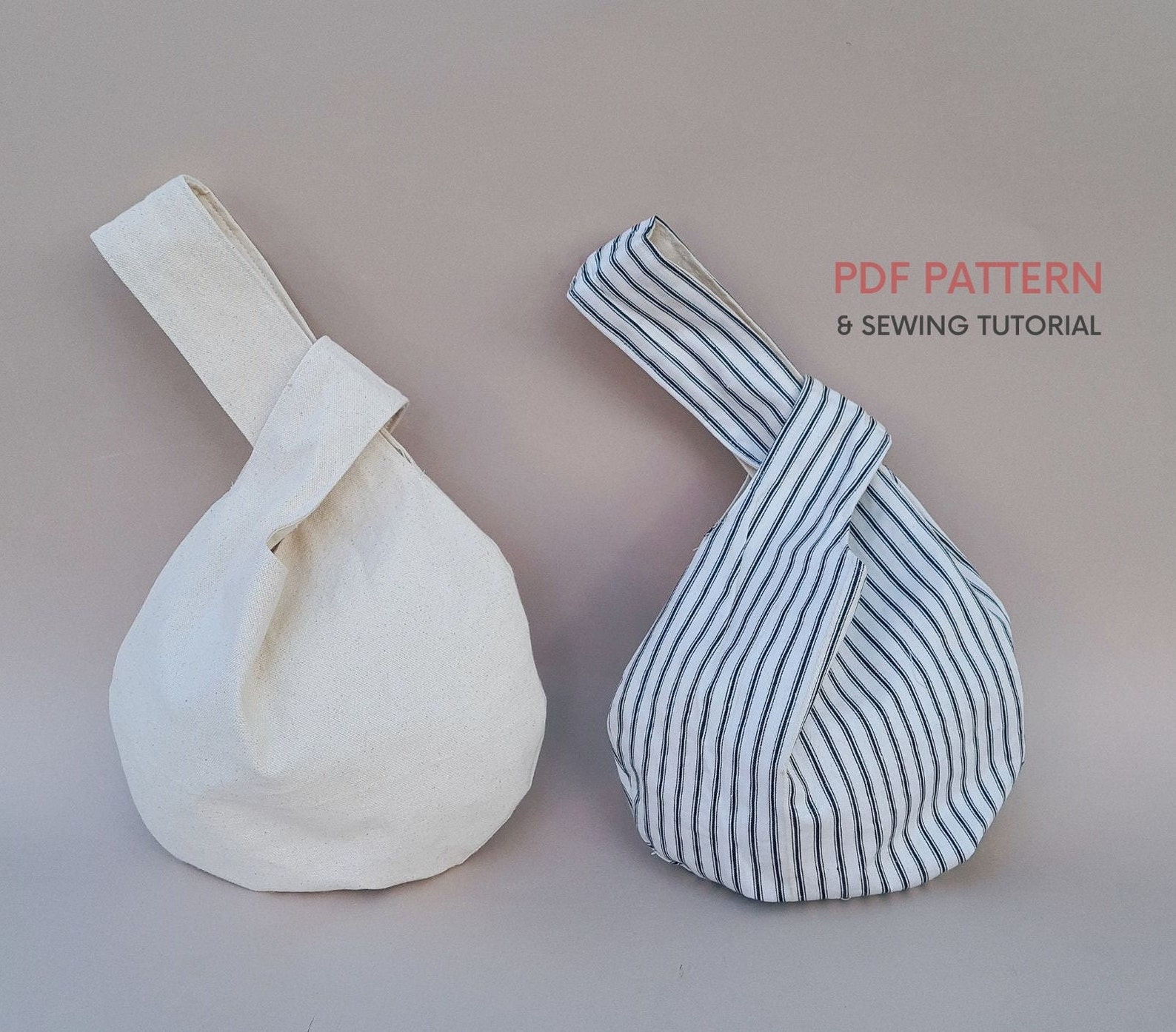Reversible Japanese Knot Bag PDF Sewing Pattern With - Etsy